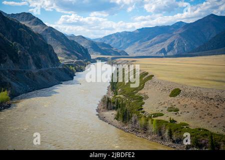 Mountain hills with tonal perspective at early spring. Abstract ...