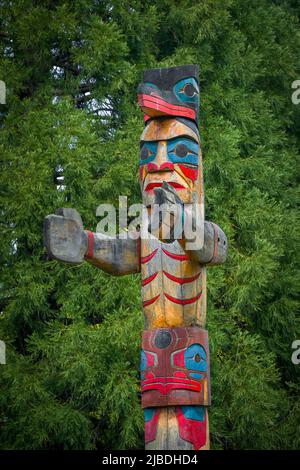 Coast Salish Welcome Figure, Kayachtn, Ridgeway Elementary School, North Vancouver, British ...