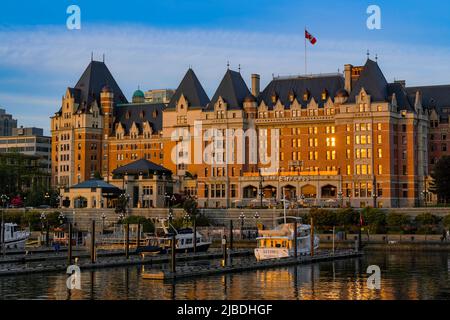 The Fairmont Empress Hotel at the Inner Harbour in downtown Victoria ...