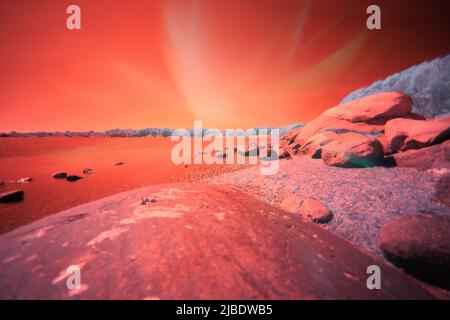 Stora Amund Island Nature reserve in Infrared Stock Photo - Alamy
