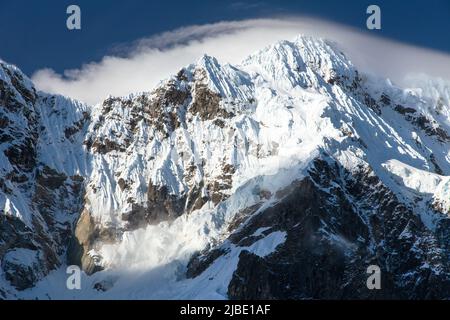 Evening view of mount Salkantay, Salkantay trek in the way to Machu ...