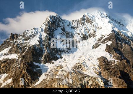 Evening view of mount Salkantay, Salcantay trek in the way to Machu ...
