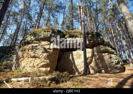 Mastale rockies or Toulovcovy mastale rock city near Prosec town ...