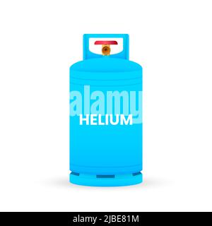 Realistic helium gas cylinder compressed gas metal balloon. Isolated ...