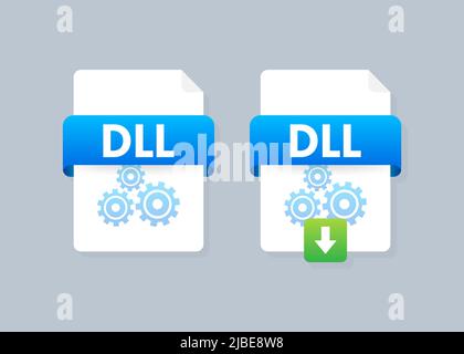 Flat design with people. DLL - Dynamic Link Library acronym Stock ...