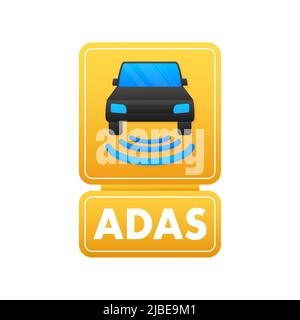 Banner vector. Creative ADAS Advanced driver assistance systems Icon ...