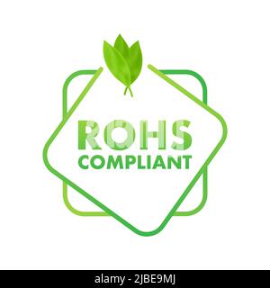 CE RoHS compliant sign with green leaf, vector illustration Stock ...