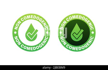 Non comedogenic green logo. Vector stock illustration Stock Vector ...