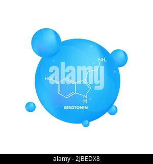 Vector graphic. Serotonin editable stroke outline icon isolated on ...