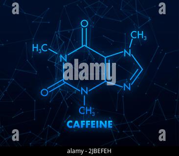 Sketch illustration with caffeine formula. Sketch vector illustration ...