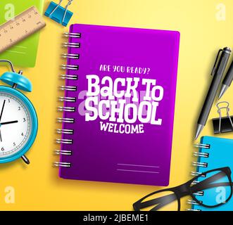 purple notebook school supply Stock Vector Image & Art - Alamy
