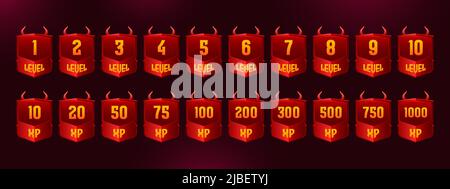 Rank badges. Level up icons, ranking awards Stock Vector Image & Art ...