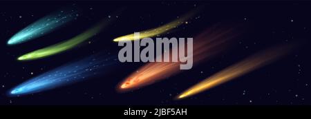 Shooting Stars. Meteors Falling Stock Vector Image & Art - Alamy