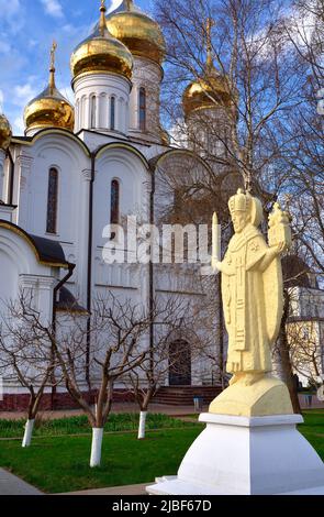 The restored St. Nicholas Orthodox Monastery. Walls, domes, mosaic of ...