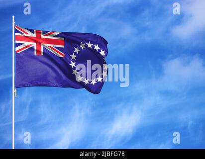 Map of Cook Islands, flag map, National colors background Stock Photo ...