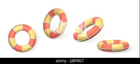 3D Swim ring. Realistic swiming circle. Summer time symbol isolated on ...