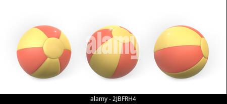 3D Swim ball. Realistic swiming ball. Summer time symbol isolated on white background ...