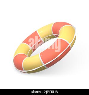 3D Swim ring. Realistic swiming circle. Summer time symbol isolated on white background ...