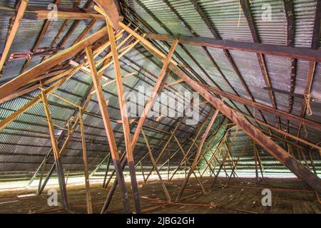 Inside the roof of the Lazi convent in Siquijor, Philippines Stock ...