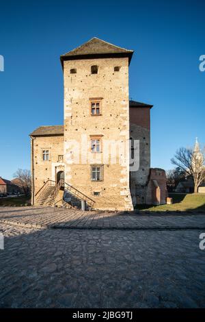 Aerial view about castle of Simontornya Stock Photo - Alamy