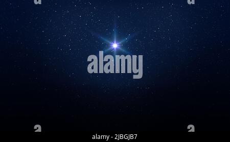 Christmas star and starry sky. Nativity of Jesus Christ. Background of ...