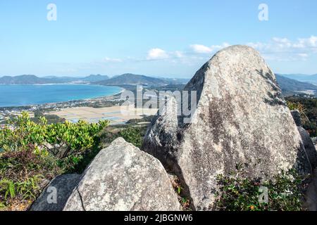 Landscape of Itoshima from mountain in Itoshima, Fukuoka, Japan. In ...