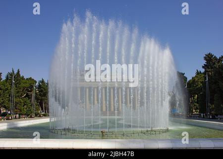 Vertical jets of the fountain on the boulevard. Baku. Azerbaijan Stock ...