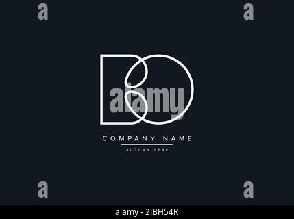 Initial BO alphabet line art logo design of vector Stock Vector Image ...