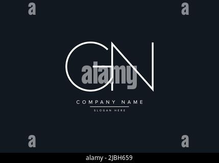 Initial GN alphabet line art logo design of vector Stock Vector Image ...