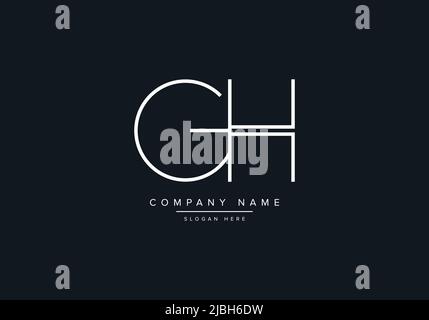 Initial GH alphabet line art logo design of vector Stock Vector Image ...