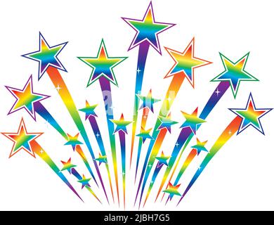 Rainbow Fireworks Clip Art Stock Vector Image & Art - Alamy