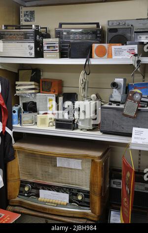 Collection of old radios from the period of the Soviet Union ...