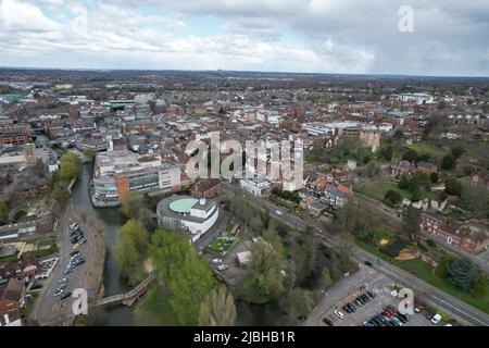 Aerial view of north east of Guildford Town Centre Onslow Street North ...