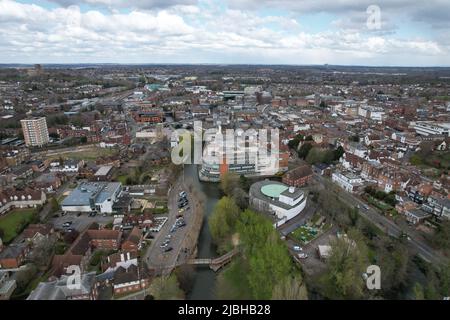 Aerial view of north east of Guildford Town Centre Onslow Street North ...