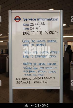 London Underground Tube Notice Board Stock Photo - Alamy