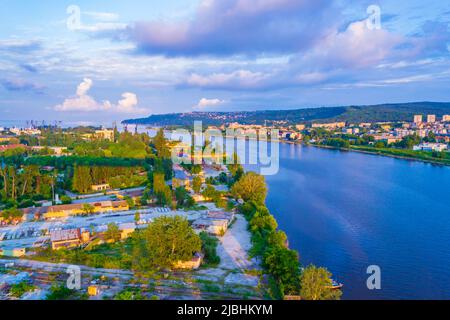 Varna lake seen from Asparuhov Bridge,Varna city,Bulgaria Stock Photo ...