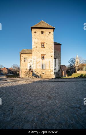 Aerial view about castle of Simontornya Stock Photo - Alamy