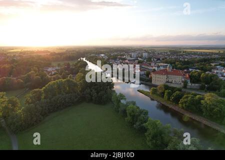 Podebrady historical city and Castle at Labe river,Chateau Poděbrady ...