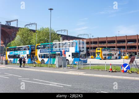 Local buses on Heaton Lane, Stockport, Greater Manchester, England ...