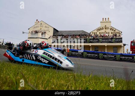 Ben and Tom Birchall on their 600 Haith Honda sidecar during first ...