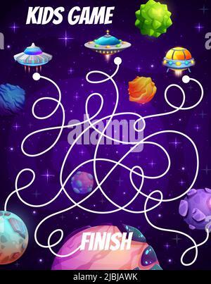 Cartoon galaxy space starships, game asset. Vector spacecraft rockets ...