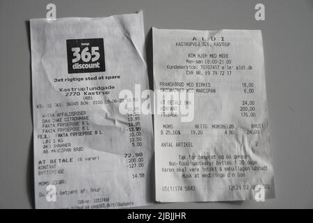 Kastrup/Copenhagen/Denmark/07 June 2022/Dnish coop and Geerman Aldi ...