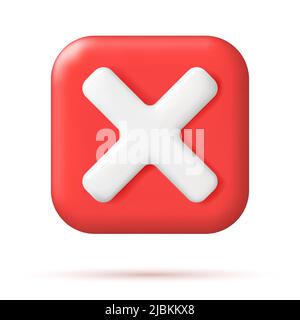 3D Wrong Button in Square Shape Stock Vector Image & Art - Alamy