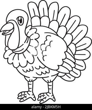 Turkey Coloring Page Isolated for Kids Stock Vector Image & Art - Alamy