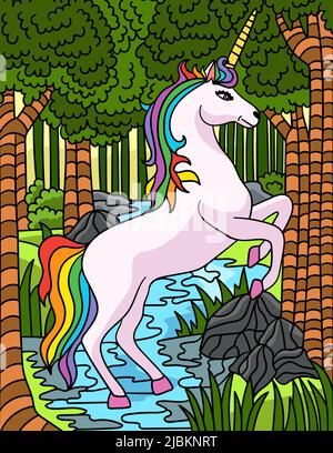 Leaping Unicorn Cartoon Colored Clipart Stock Vector Image & Art - Alamy