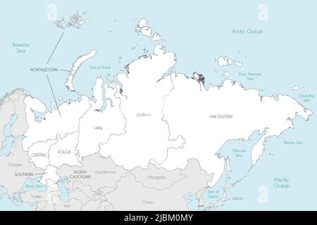Russia - political map of federal divisions Stock Vector Image & Art ...