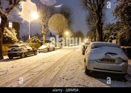 Brighton, January 31st 2019: The first snowfall in Brighton this year ...