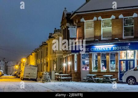 Brighton, January 31st 2019: The first snowfall in Brighton this year ...