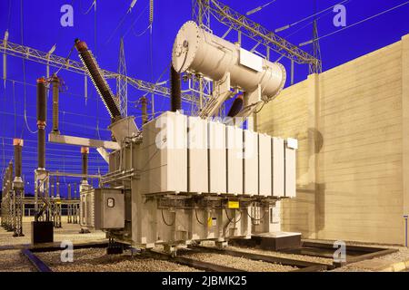High voltage power transformer substation Stock Photo - Alamy
