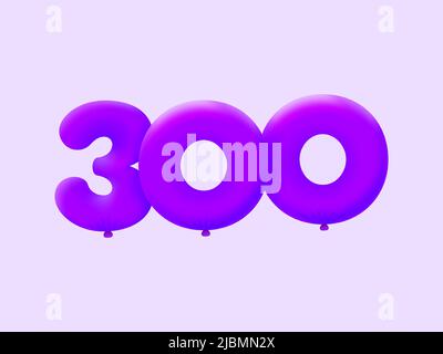 300 Year Anniversary Vector Template Design Illustration Blue Elegant ...